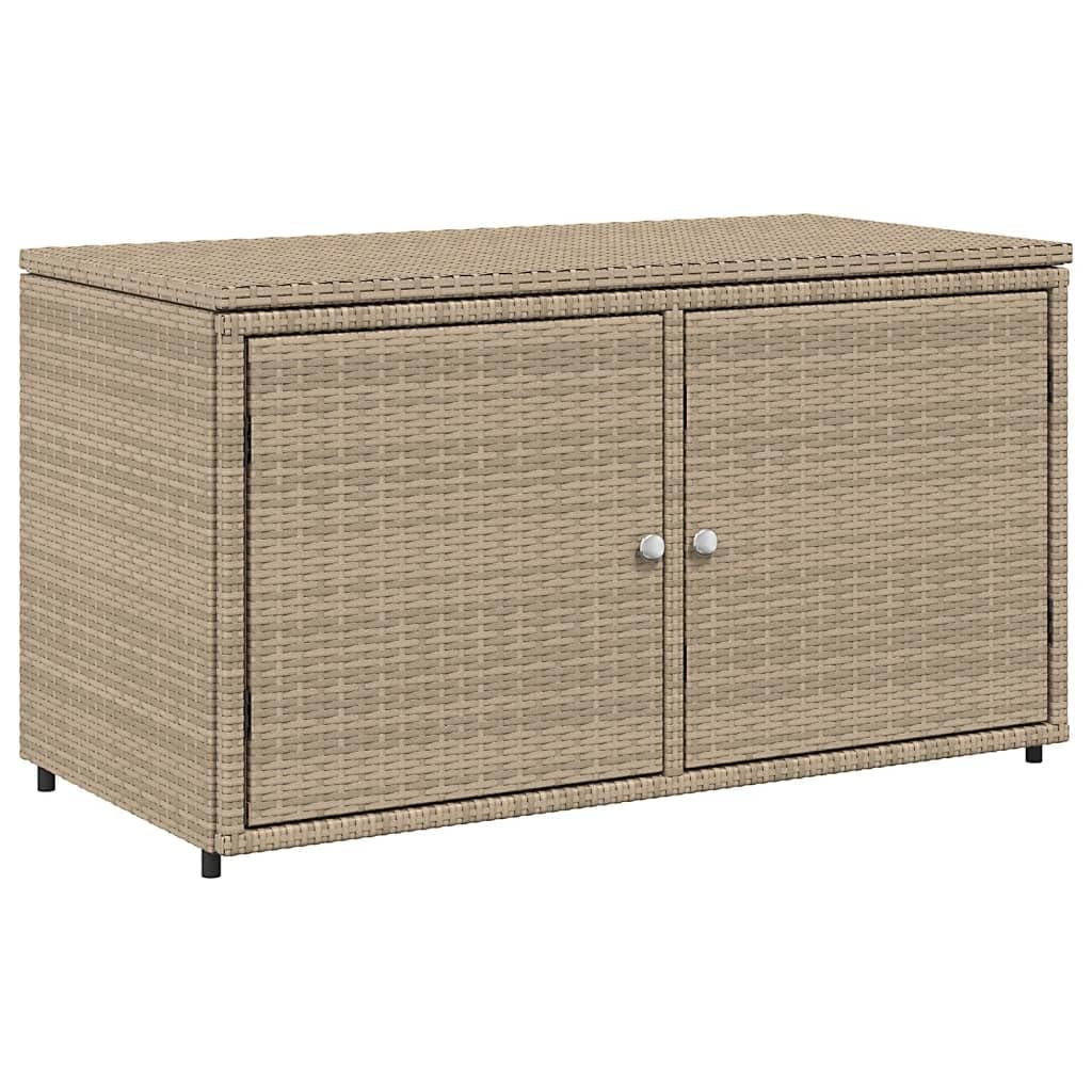 QJBSAVVA Patio Storage Cabinet, Office Cabinet Storage Box Tool Shed Garden Box Suitable for Outside Patio Kitchen Apartments Beige 43.3"x21.7"x23.8" Poly Rattan