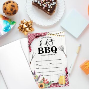 LONLONBANG I Do BBQ Invitations with Envelopes for Wedding Bridal Shower Couple Shower Invites Barbeque Picnic Grill Cook Out Invite Cards Rehearsal Dinner Picnic Party Invitations -L794