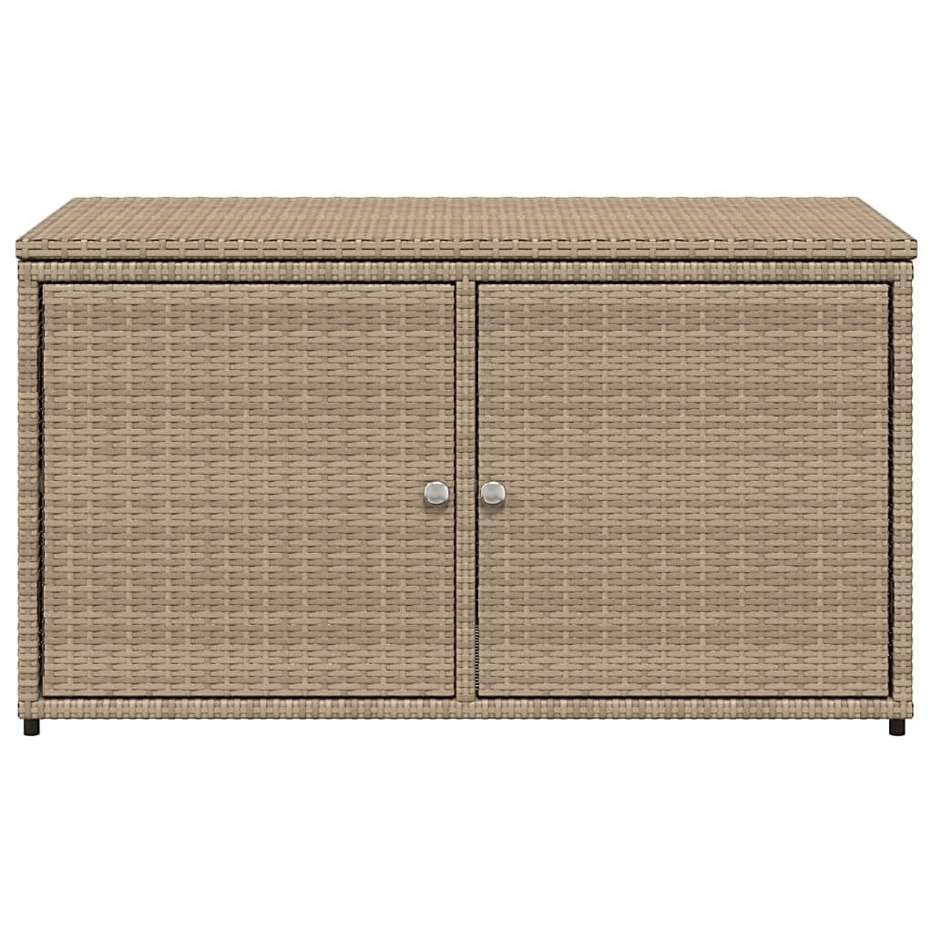 QJBSAVVA Patio Storage Cabinet, Office Cabinet Storage Box Tool Shed Garden Box Suitable for Outside Patio Kitchen Apartments Beige 43.3"x21.7"x23.8" Poly Rattan