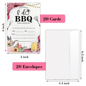 LONLONBANG I Do BBQ Invitations with Envelopes for Wedding Bridal Shower Couple Shower Invites Barbeque Picnic Grill Cook Out Invite Cards Rehearsal Dinner Picnic Party Invitations -L794