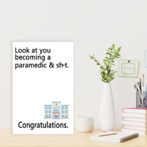 Missonemi Paramedic Graduation Card, Funny New Paramedic Card, Graduation Card For Nursing School Graduate - Look At You Becoming A Paramedic