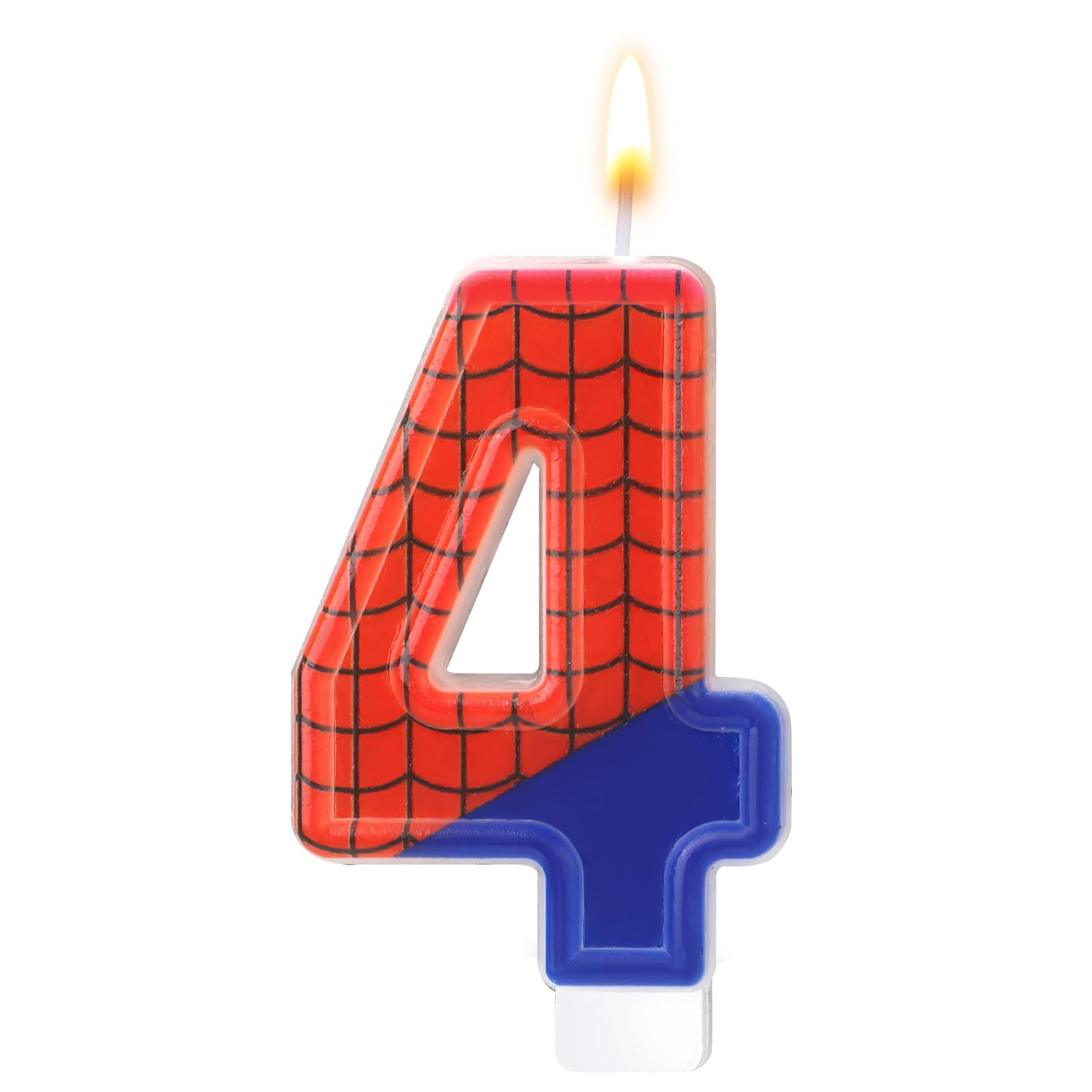 Spider Themed Birthday Candles, Spider Web Candles Number Candle Cake Topper Candle Birthday Cake Candles Birthday Cake Decorations for Boy Birthday Party Halloween Party Supplies(4)