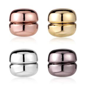 4pcs hijab magnetic pins, multi-use strong hijab magnets pinless brooch round style no-snag scarf clasp for women clothes shirts scarves (plating)