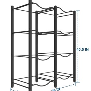 mocomax 5 Gallon Water Jug Rack, Detachable Water Bottle Holder for 8 Bottles, 4 Tier Heavy Duty Water Cooler Jug Rack, Water Bottle Organizer Storage Rack for Kitchen, Office, Living Room, Black