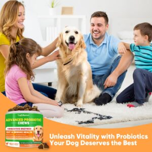 Probiotics for Dogs: Advanced Dog Probiotics & Digestive Enzymes, Digestion & Health Supplement, Support Gut Health, Itchy Skin, Immunity,Yeast Balance, Prebiotics Fiber Supplement Reduce Diarrhea,Gas