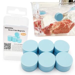 momoda sous vide magnet clips - ensure perfectly cooked meals with these food grade silicone-coated sous vide magnets! keep bags submerged & prevent floating - pack of 12