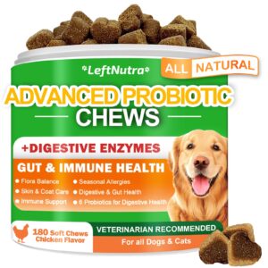 probiotics for dogs: advanced dog probiotics & digestive enzymes, digestion & health supplement, support gut health, itchy skin, immunity,yeast balance, prebiotics fiber supplement reduce diarrhea,gas