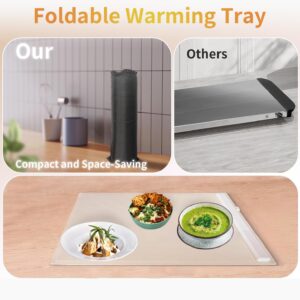 NWK Electric Warming Tray - Full Surface Heating, Rollable & Portable,Premium Silicone Nano-Material, 3 Temperature Settings, Auto Shut-Off -Versatile Food Warmer for Gatherings,Parties, Everyday Use