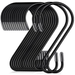 hotop 36 pieces 6 inch s shaped stainless steel hooks metal hanging hooks curtain hooks pan pot holder rack hooks for hanging pot, pan, cups, plants, bags, jeans, towels (black)