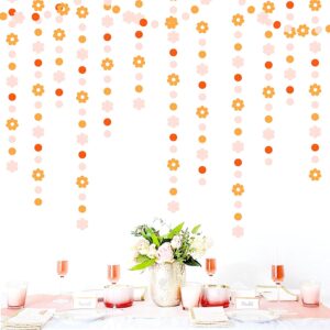 Fall-Boho Pink-Orange Thanksgiving Party-Decorations Garland - 64Ft Autumn Harvest Friendsgiving Paper Streamers Banner,Birthday Bridal Wedding Engagement Bachelorette Decor Ouruola