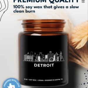 Detroit Candle, Detroit Skyline Gifts, City of Detroit Gifts for Men and Women, Detroit Gift Ideas, Moving Away & Home Sick Gift, Souvenirs, Birthday, Christmas, Gift-Ready