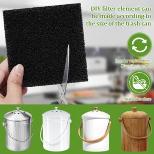 12Pcs Charcoal Filters for Kitchen Compost Bin 12cm Square Activated Carbon Compost Bin Filters Efficient Replacement Compost Filters Compost Bin Kitchen Charcoal Filter 5mm Thick for Countertop Bin ○