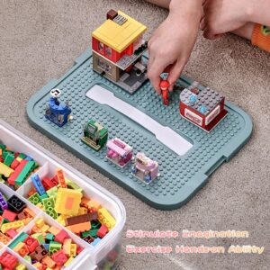 Toys Organizer Storage Case for Lego Box Kids Toy Stackable Building Blocks with Lids Bins Adjustable Lego Storage Containers Plastic Toy Box 2 Layers