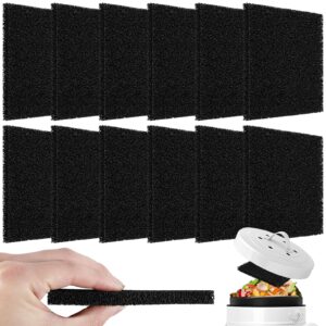 12pcs charcoal filters for kitchen compost bin 12cm square activated carbon compost bin filters efficient replacement compost filters compost bin kitchen charcoal filter 5mm thick for countertop bin ○