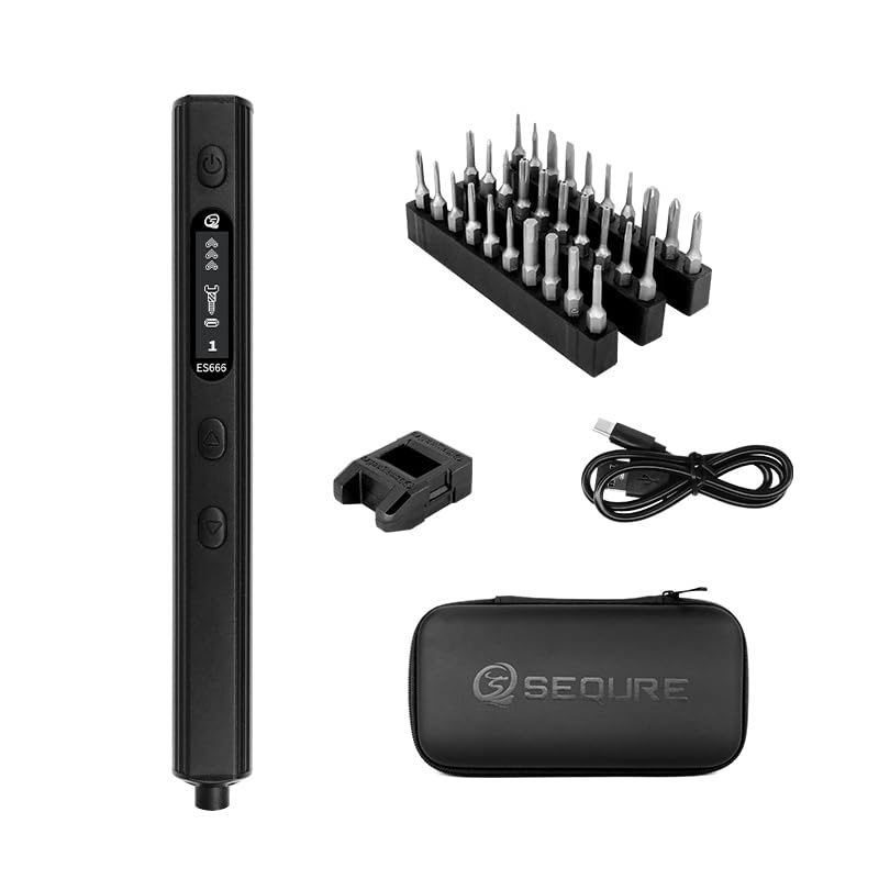 Generic SQ ES666 Kit USB Rechargeable Cordless Electric Screwdriver Multi-Function Magnetic Precision Power Screwdriver Repair Tool for RC Models Drones Mobile Phones Computers Electronics., Black