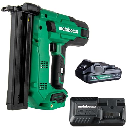 Metabo HPT 18V MultiVolt™ 1-1/2-Inch Cordless Narrow Crown Stapler Kit, Includes 1-18V 2.0 Ah Battery, N1804DB