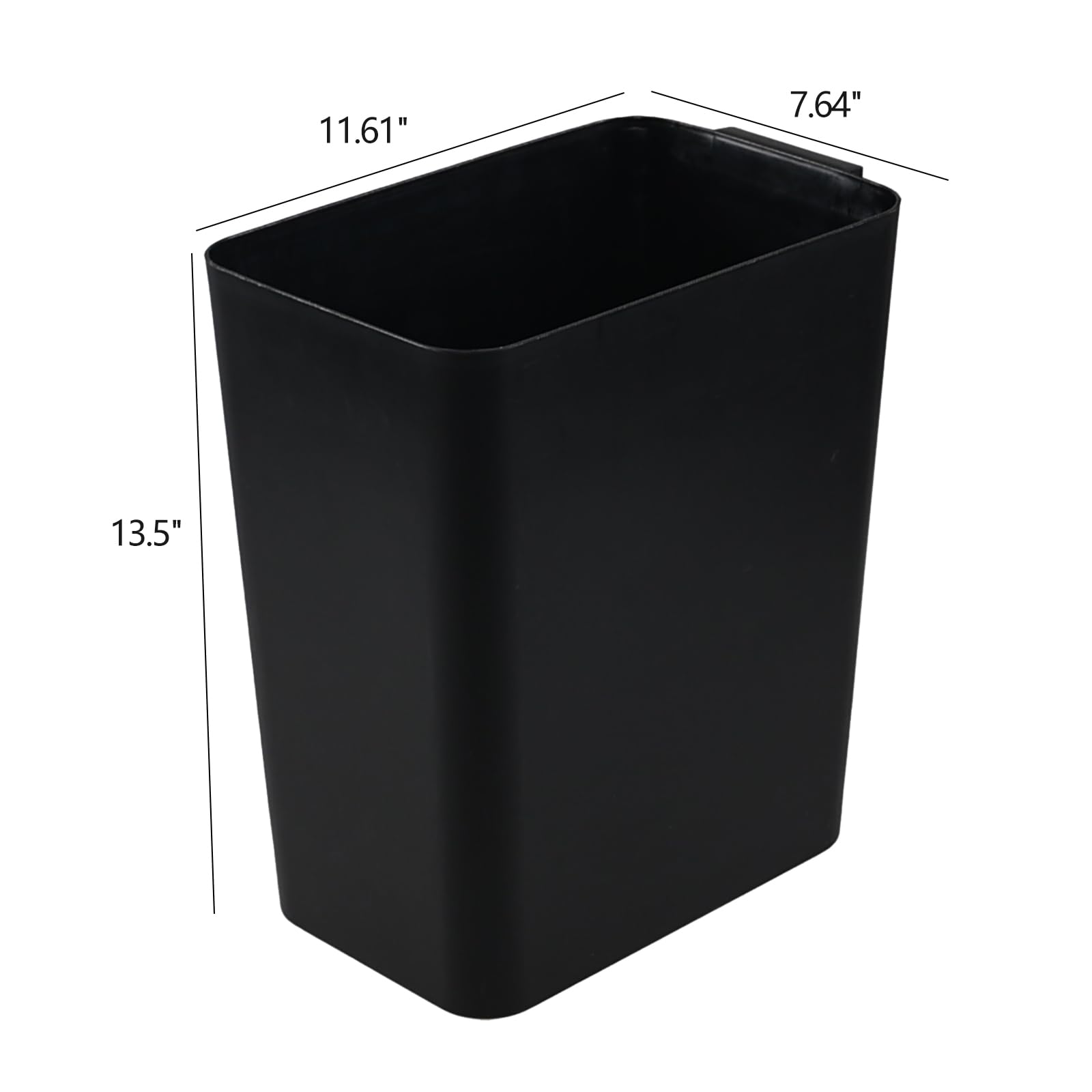 Ponpong 4.5 Gallon Black Plastic Small Trash Can, Slim Waste Basket for Bathroom Office, 3 Packs