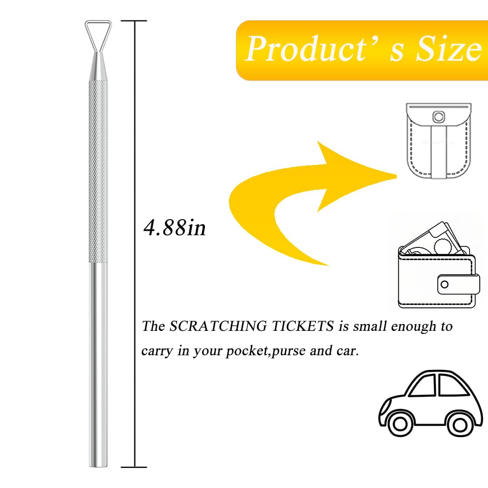 Metal Lottery Scratcher, Scrigit Scraper Tool, Lotto Scratcher Label Scraper for Lottery Ticket, Ticket Roll, Scratch Off The Hard to Remove Pin Numbers on Present Cards and As a Secret Present