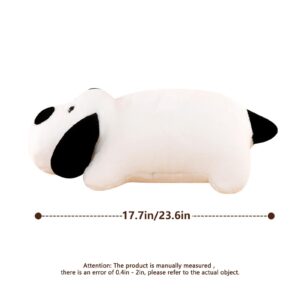 Haengbuk-Soft Puppy Plush Pillow, 23.6in/60cm Cute Stuffed Animals Toy, White and Black Dog Hugging Pillow, Gift for Kids and Friends