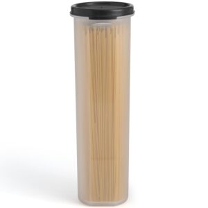 tall clear spaghetti pasta container storage with lid.multi-purpose kitchen pantry organization and food storage for noodles beans straws - airtight leakproof spaghetti keeper bpa free 37 oz.