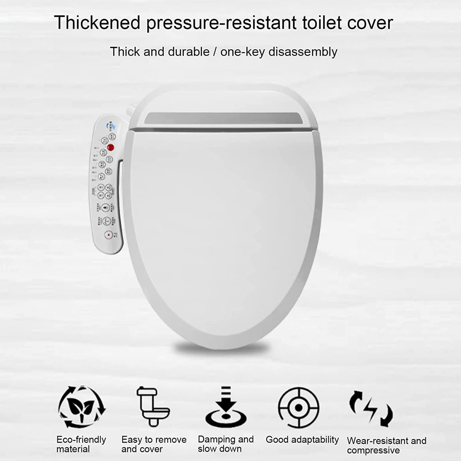 MAVJXHRB Electronic Toilet Seat, Smart Heated Seat Bidet Toilet Seat, Temperature Controlled Wash, Warm Air Dryer, Self-Cleaning Nozzle, Turbo Touch Panel, Relieve Constipation And Save Toilet Paper