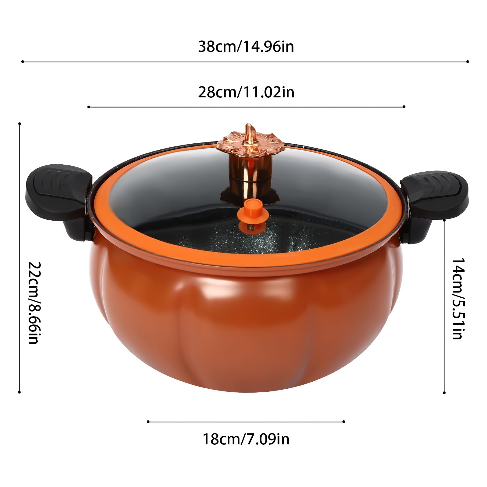 Micro Pressure Cooker 2.1 Gal Pumpkin Cooking Pot Micro Pressure Cooking Pot, Pumpkin Shaped Pressure Cooking Pot for Halloween Home Dormitories Flats