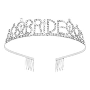 bahaby bachelorette party decorations, wedding tiaras for bride, silver tiara, bridal shower decorations, bachelorette party favors, bachelorette gifts for bride