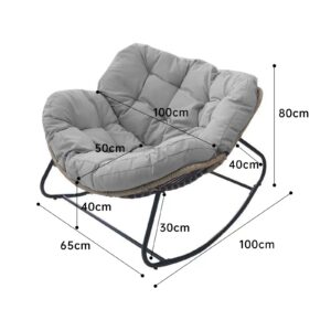 Rocking Chair Outdoor, Comfy Backyard/Patio/Front Porch Patio Chair/Rattan Chairs, Reading Chairs for Adults/Reclining Lounge Chair in Bedroom/Living Room