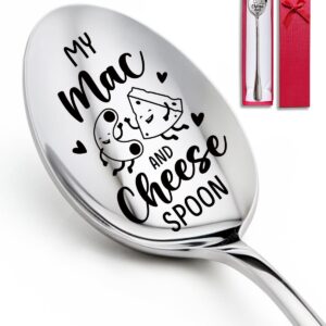 Advivio My Mac and Cheese Spoon - Funny Engraved Stainless Steel Spoon, Mascarpone Sheese Dessert Spoon Dinner Spoon for Mac and Cheese Lovers Friends Brother Sister Graduation Christmas Gifts