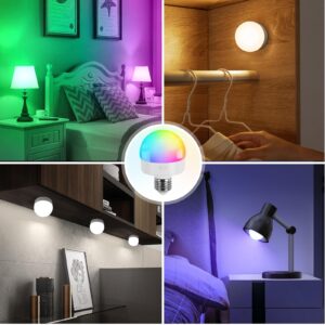 Rechargeable Battery Operated Light Bulbs with Remote Control,Timer and 15 Color Temperature,Wireless Puck Light Bulbs dimmable Magnetic Color Changing LED Bulb for Non-Hardwired Wall Sconce,2 Pack