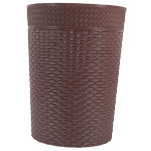 hootnee rattan-like trash can plastic trash bin household garbage can plastic rubbish can garbage container simple bathroom trash can kitchen trash can plastic waste bucket home trash can