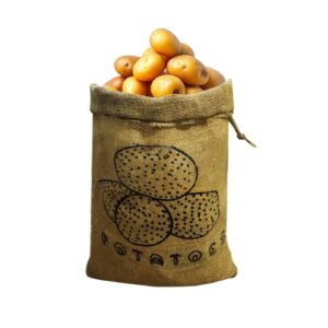 burlap potato storage,reusable storage sack with drawstring,reusable produce bags keeper for freshness,16 * 12inch