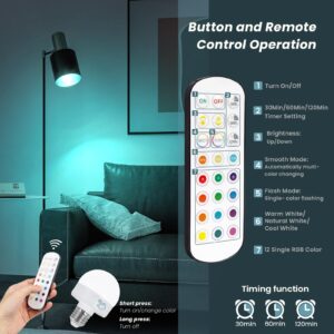 Rechargeable Battery Operated Light Bulbs with Remote Control,Timer and 15 Color Temperature,Wireless Puck Light Bulbs dimmable Magnetic Color Changing LED Bulb for Non-Hardwired Wall Sconce,2 Pack