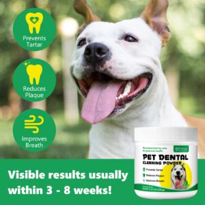 Dog Teeth Cleaning Powder,Dog Dental Powder with Probiotics Effectively Remove Tartar,Plaque,Stains,Bad Breath,Dog Teeth Cleaning Power Support Oral Care for Small,Medium,Large Dogs,4.23oz