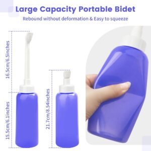 Portable Bidet 17oz Large Capacity Personal Travel Bidet Toilet 500ml Handheld Bidet for Traveling, Personal Hygiene, Postpartum, Perineal Care, 2PCS(Blue)