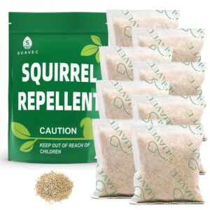 SUAVEC Squirrel Repellent, Chipmunk Repellents, Squirrel Deterrent for Garden, Keep Squirrel Away for Attic, Indoor Mint Squirrel Repellents for Plant, Repellent Squirrel for Bird Feeders-8 Pouches