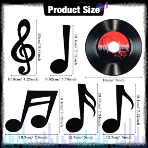 Pasimy 39 Pcs Music Party Decorations Musical Notes Records Bulletin Board Cutouts Rock and Roll Classroom Decor for 1950s 70s 90s Retro Music Birthday Theme Party Supplies School Home Wall Decor