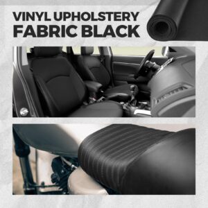 Windkream Marine Vinyl Fabric 3 Yard 54" Wide by 3 Yards Upholstery Faux Leather with Double Sided Tape Black Soft Faux Leather Sheets Fake Leather for Boat Sofa Bags Chair Car DIY Crafts