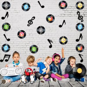 Pasimy 39 Pcs Music Party Decorations Musical Notes Records Bulletin Board Cutouts Rock and Roll Classroom Decor for 1950s 70s 90s Retro Music Birthday Theme Party Supplies School Home Wall Decor