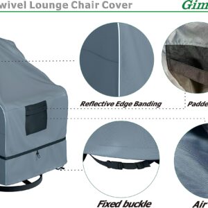 GimaiOurunOutdoor Swivel Lounge Chair Cover 1 Set, Waterproof Heavy Duty Outdoor Chair Cover, Outdoor Lawn Patio Furniture Rocking Chair Cover, (30 W x 35 D x 38.5 H inches), Gray