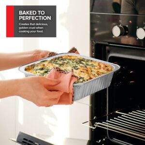 Disposable Foil Pans with Lids (Set of 20) Heavy Duty Aluminum Pans with Lids 9x13 (x10), 8x8 (x10) Baking Tins with Covers for Cooking, Heating, Storing, Food Prep, Holiday Dinner Meals