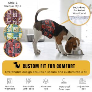 Chienno Washable Dog Diapers Male XSmall, Pack of 3 Puppy Belly Bands for Male Dogs, High Absorbing Male Dog Wraps, Reusable Doggy Doggie Diapers Male (X-Small)