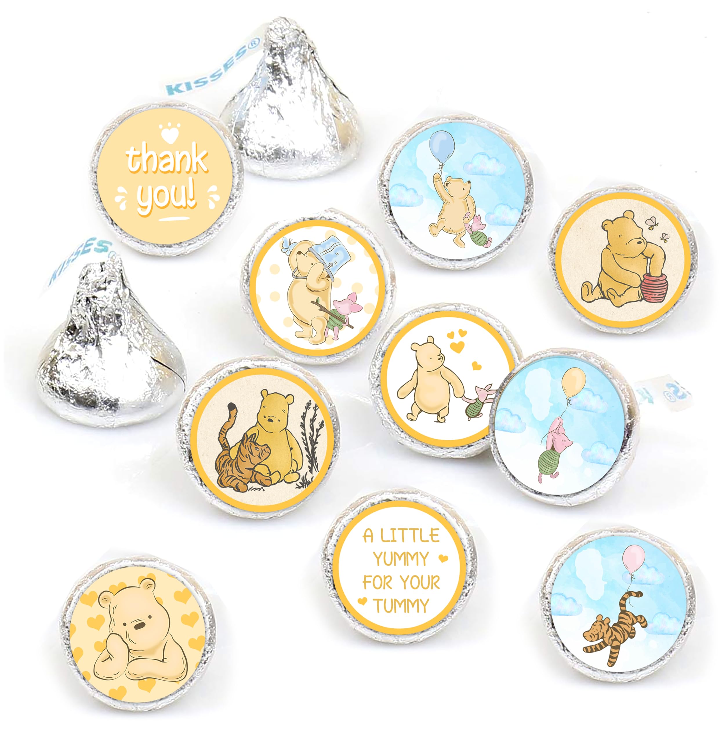 Winnie Guess How Many Candies Baby Shower Games, How Many Candies Standing Sign 50 Guessing Cards 180 Baby Shower Winnie Candies Stickers, Guess How Many Candies Winnie the Pooh Baby Shower Games