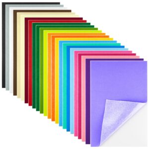 morcheiong 24 pcs self adhesive felt sheet soft felt sheets with adhesive backing for art project and sewing diy craft(11.8"x7.9"/30x20cm)- 24 colors