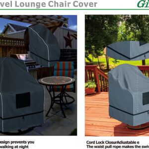 GimaiOurunOutdoor Swivel Lounge Chair Cover 1 Set, Waterproof Heavy Duty Outdoor Chair Cover, Outdoor Lawn Patio Furniture Rocking Chair Cover, (30 W x 35 D x 38.5 H inches), Gray