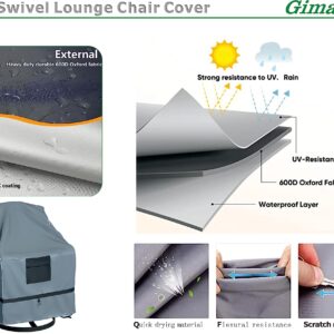 GimaiOurunOutdoor Swivel Lounge Chair Cover 1 Set, Waterproof Heavy Duty Outdoor Chair Cover, Outdoor Lawn Patio Furniture Rocking Chair Cover, (30 W x 35 D x 38.5 H inches), Gray