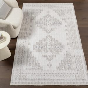 nuloom 8' x 10' spinclean machine washable stain-resistant area rug low profile for living room, bedroom, and dining room, alexia grey