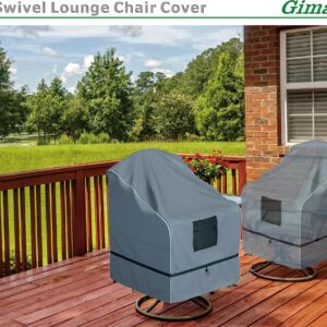 GimaiOurunOutdoor Swivel Lounge Chair Cover 1 Set, Waterproof Heavy Duty Outdoor Chair Cover, Outdoor Lawn Patio Furniture Rocking Chair Cover, (30 W x 35 D x 38.5 H inches), Gray