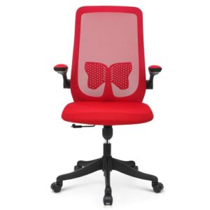 athena collection office chair ergonomic computer desk chair comfy swivel for home office chair rolling reclining chair with wheel mesh high back lumbar support heavy duty red