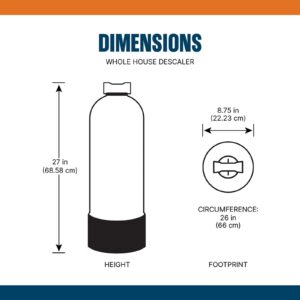 WaterBoss Whole House Salt Free Descaler System - Works with City & Well Water Filters - 6yr, 600,000 Gl - Water Softener Alternative for Home - WB-WH-DSCLR